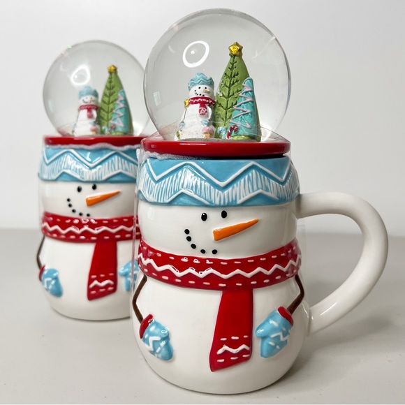 Transpac | Dining | New Christmas Snowman Mug With Snow Globe Topper ...